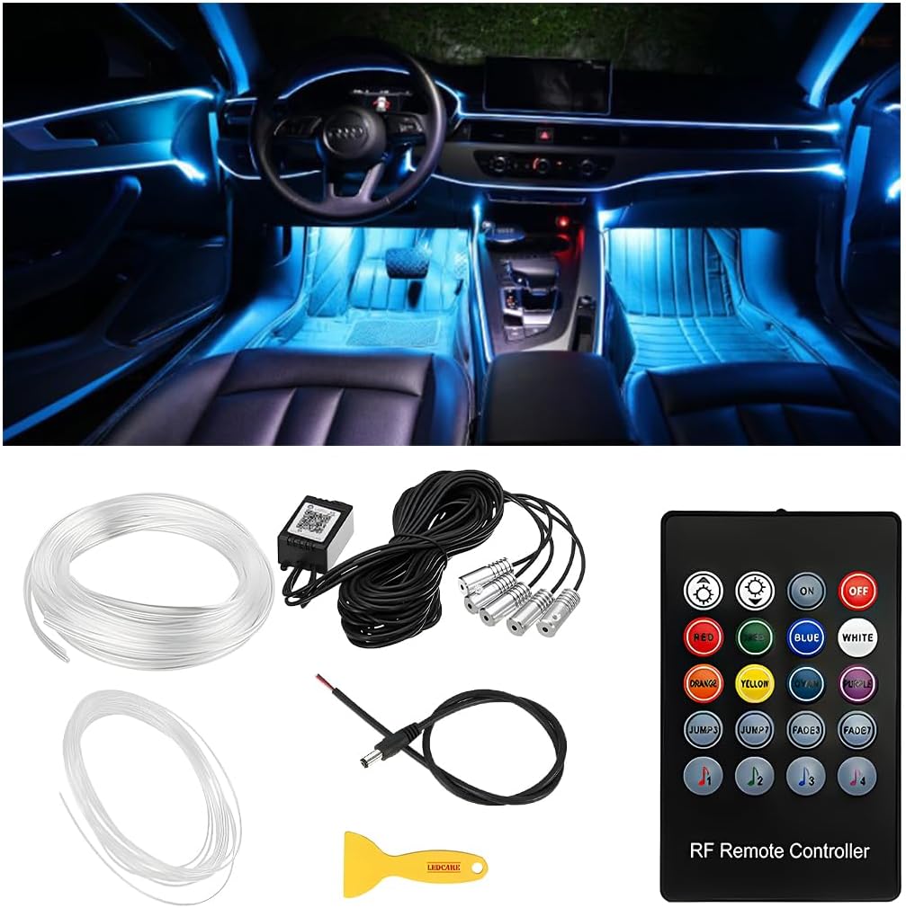 Amazon.com: Car LED Interior Strip Lights, RGB Car Interior LED Light ...