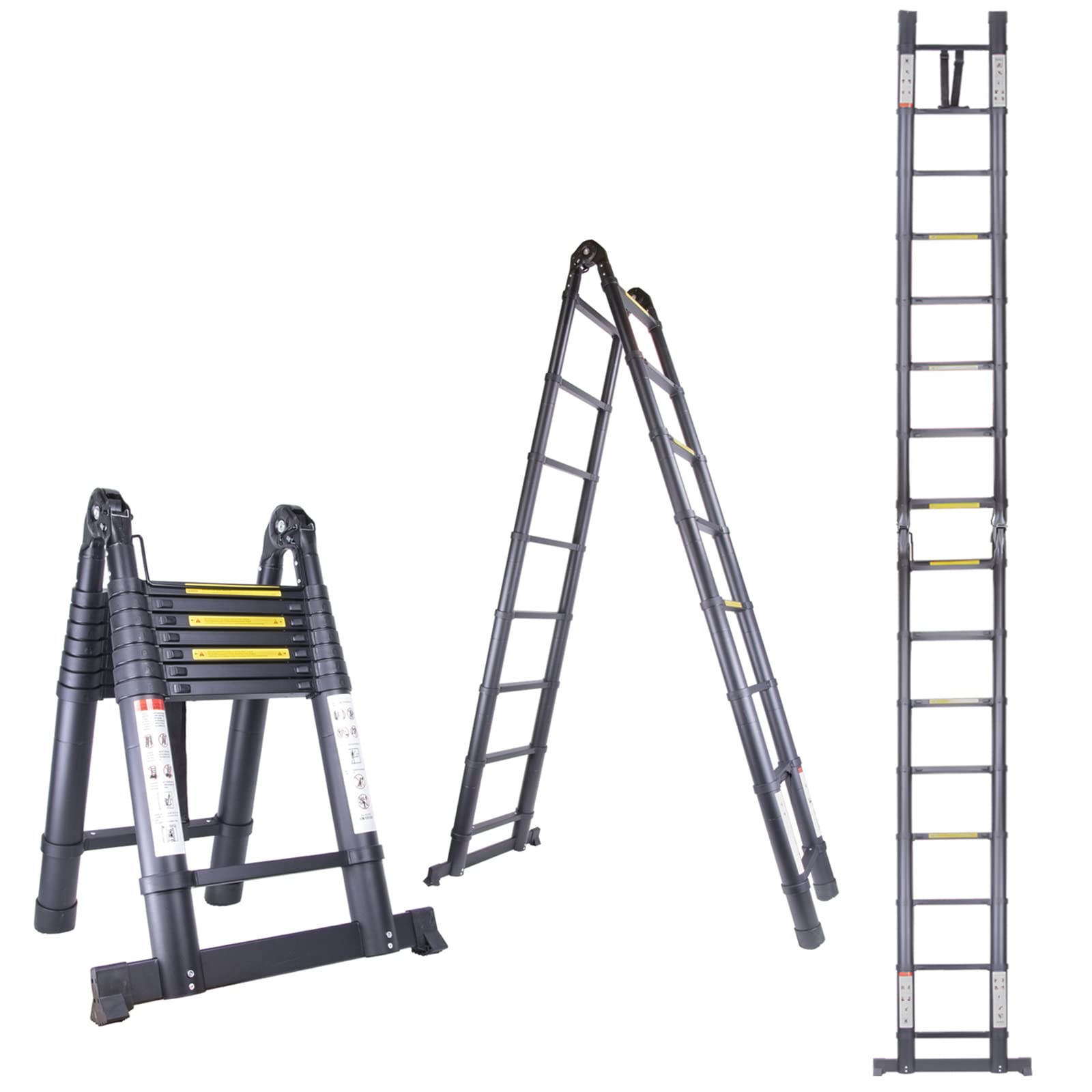 Exgoo Aluminium Telescopic Ladder Folding Telescopic Ladder Extendable ...