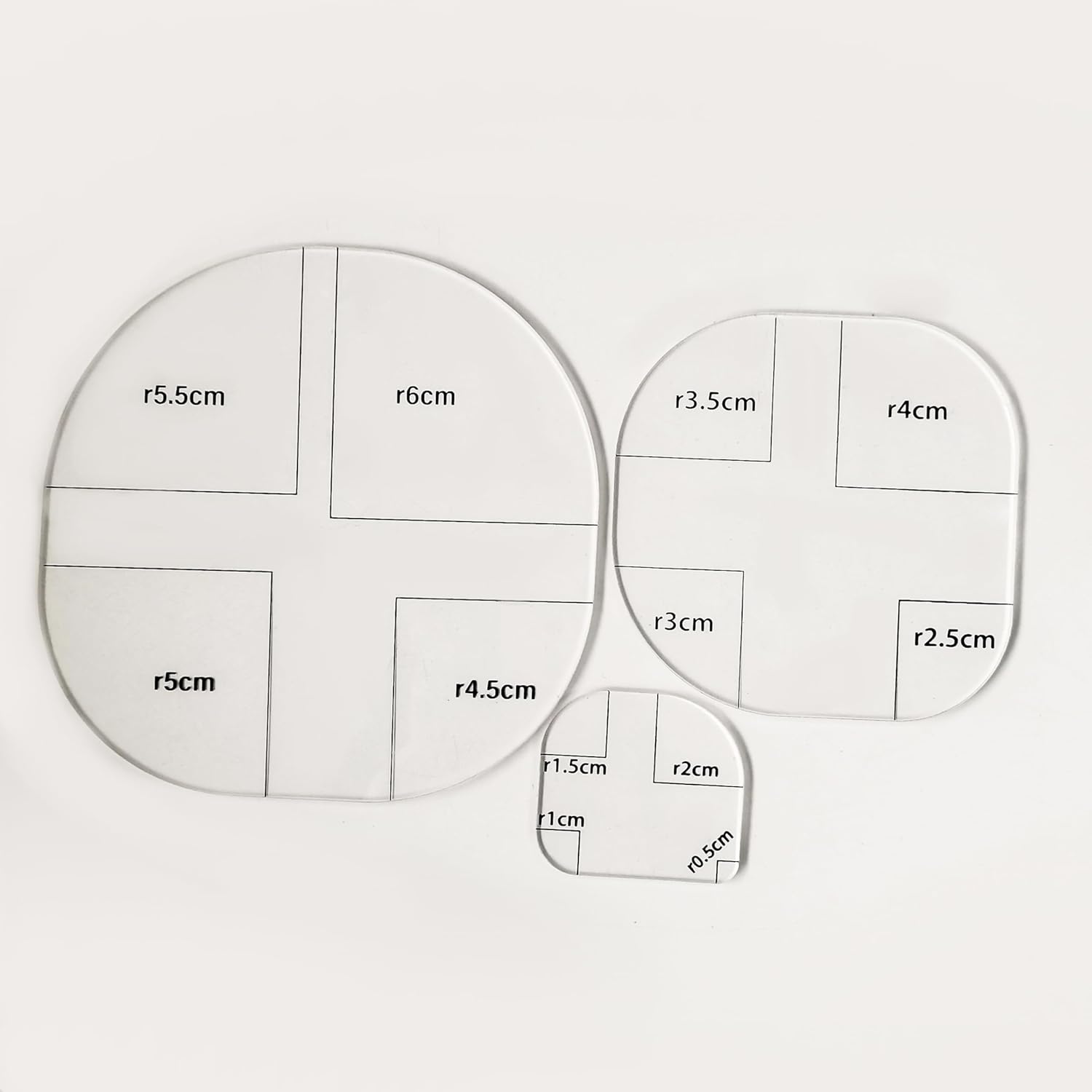 Amazon.com: Bequilter 1/4 Acrylic Curved Corner Patchwork Ruler, 3Pcs ...