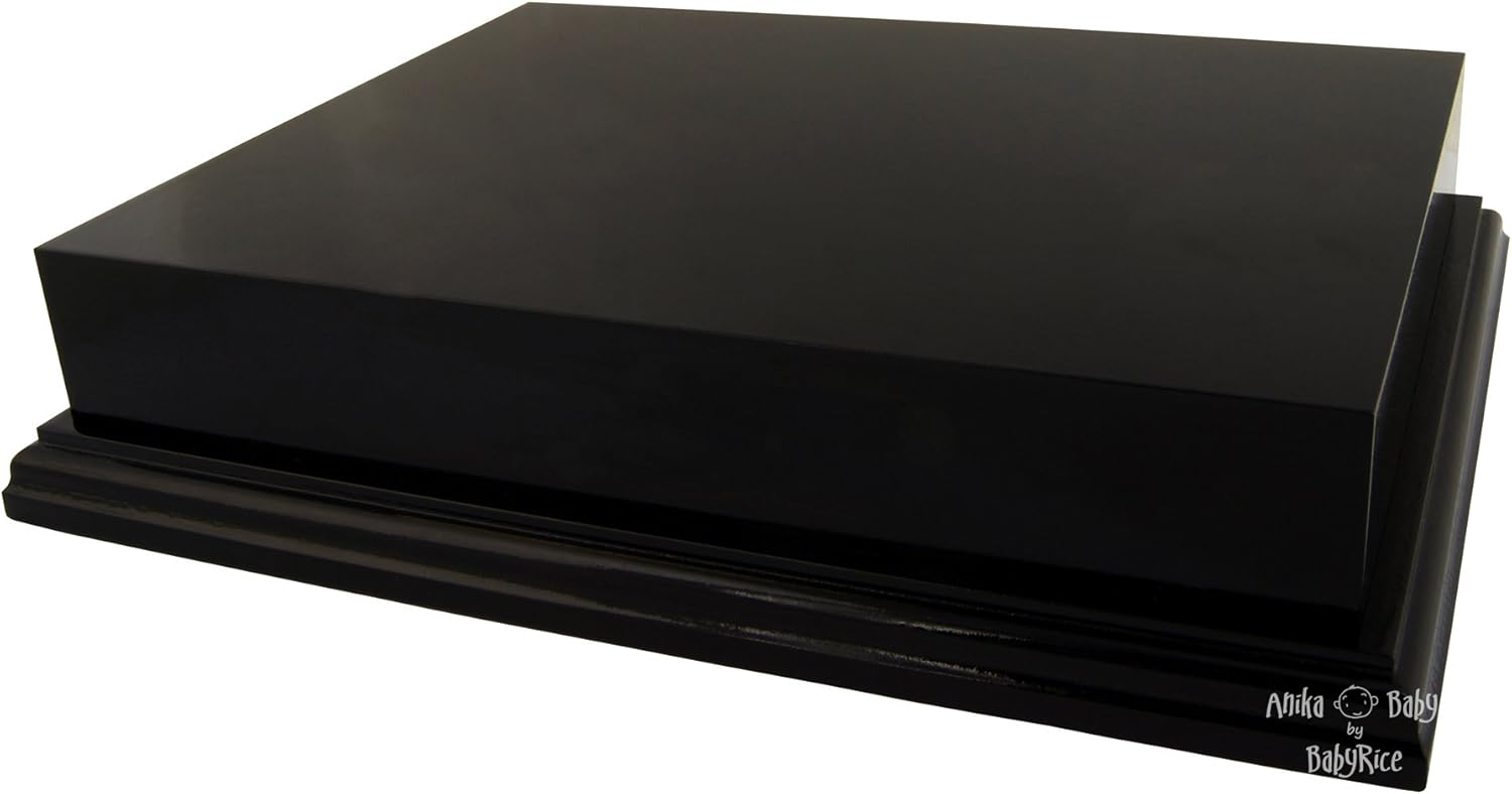 BabyRice New Black Display Plinth Base 8x6 Top for Ornament Trophy Cast ...