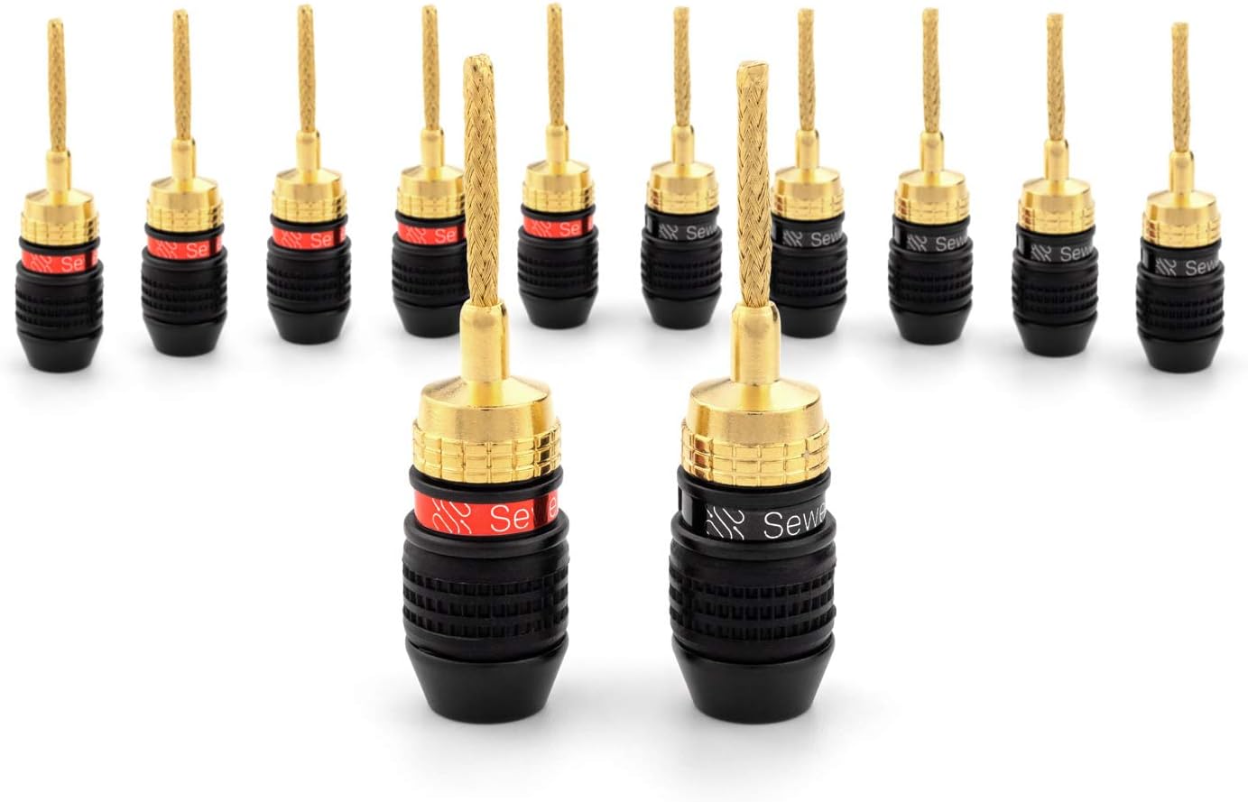 Amazon.com: Monoprice 9438 Gold Plated Speaker Pin Plugs - 5 Pairs ...
