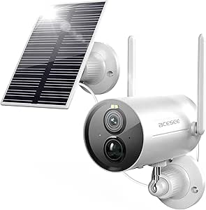 acesee Solar Security Cameras Wireless Outdoor, Solar Battery Powered ...