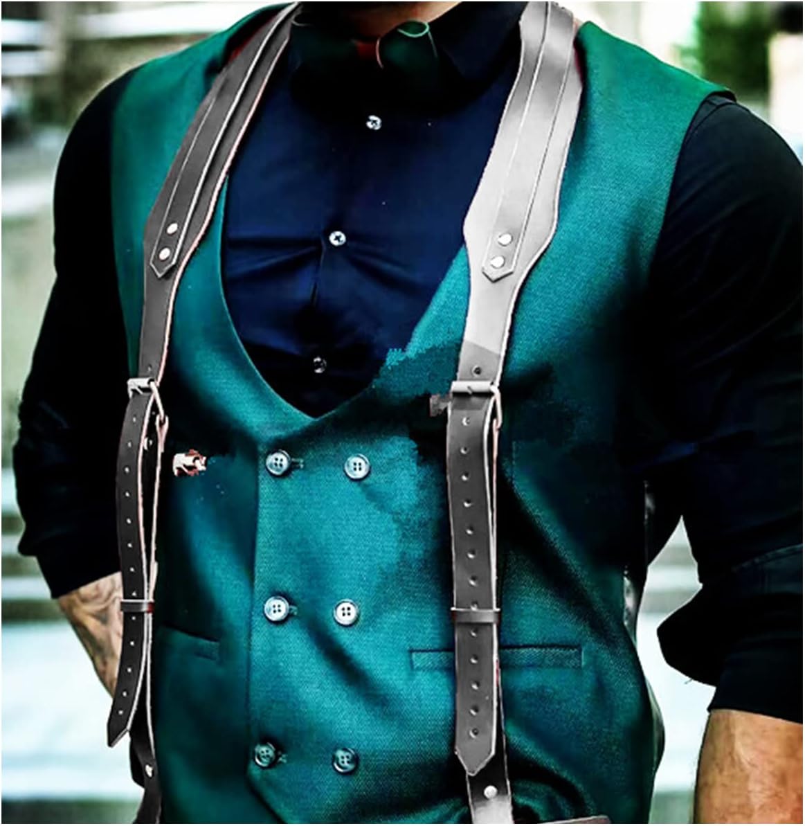 Medieval Renaissance PU Leather Waist Minimalist Vest Strapadjustable ...