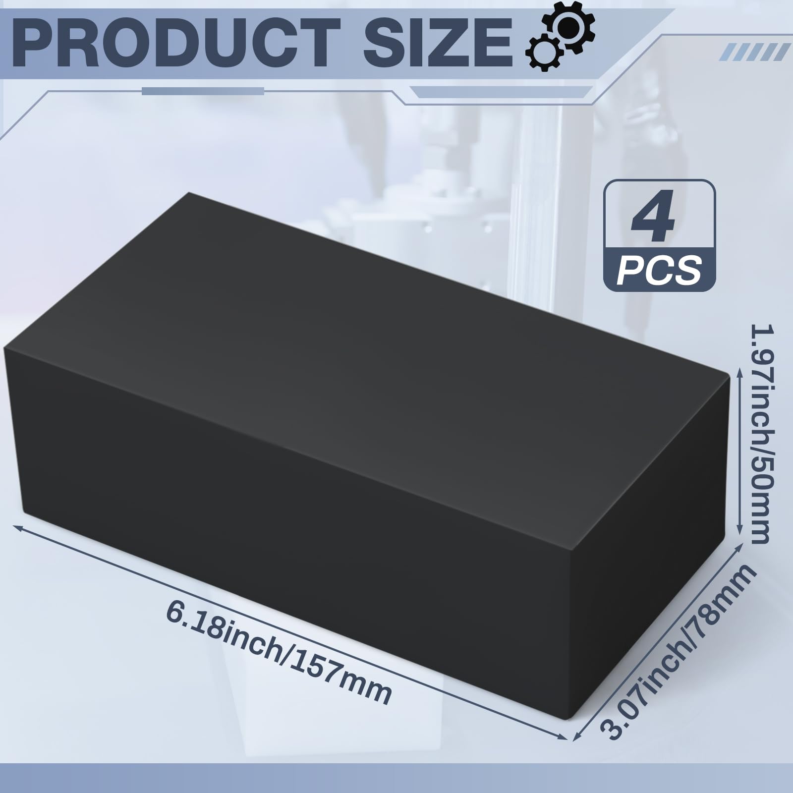 Snapklik.com : 4 Pcs HDPE Plastic Block 2" X 3" X 6", Polyethylene ...