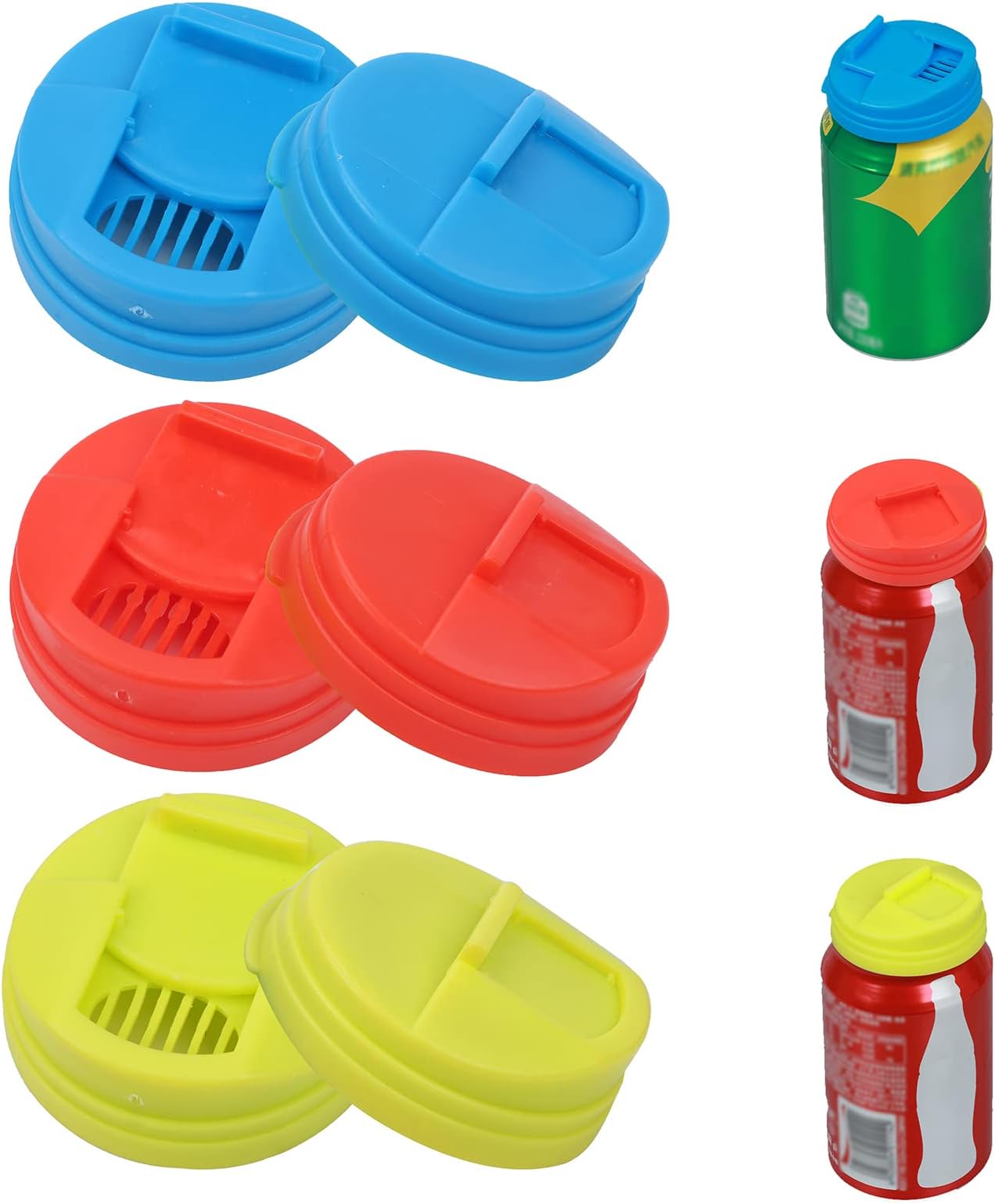 Amazon.com: 6 Pack Soda Can Lids Leakproof Cap Press Type Splash Cap ...