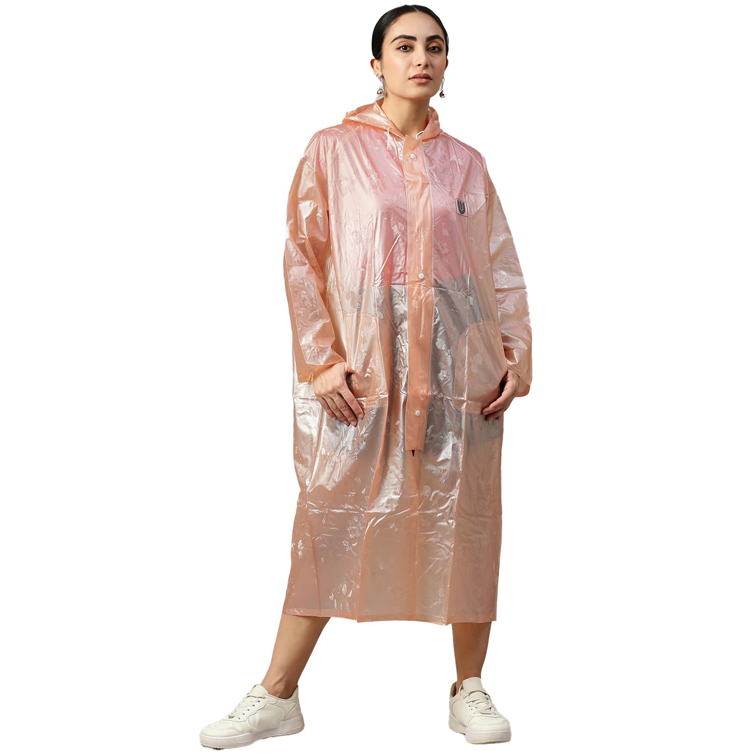 Viva Rainwear Women’s Peach Floral PVC Waterproof Petals Raincoat ...