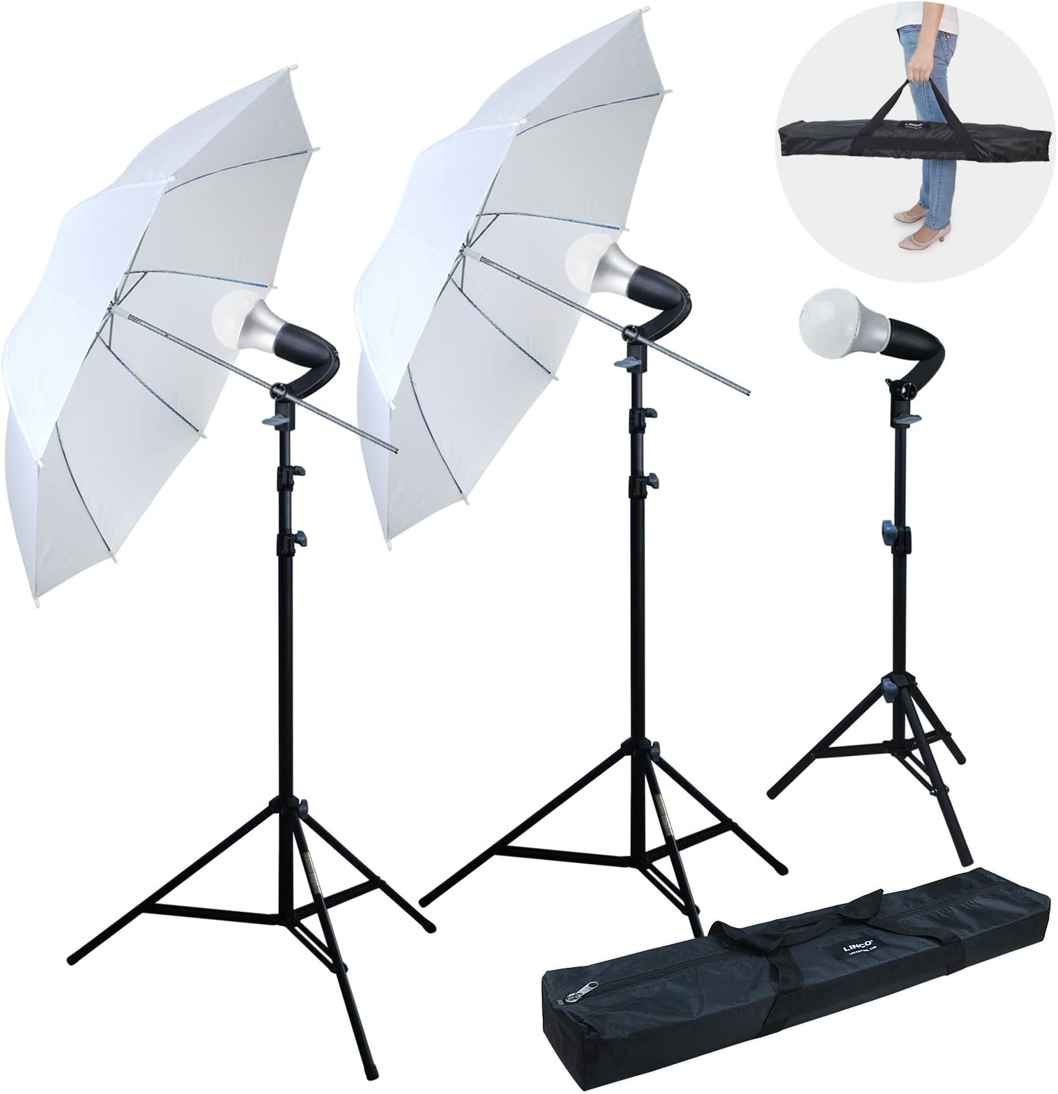 Amazon.com : LINCO Lincostore Studio Lighting LED 2400 Lumens Umbrella ...