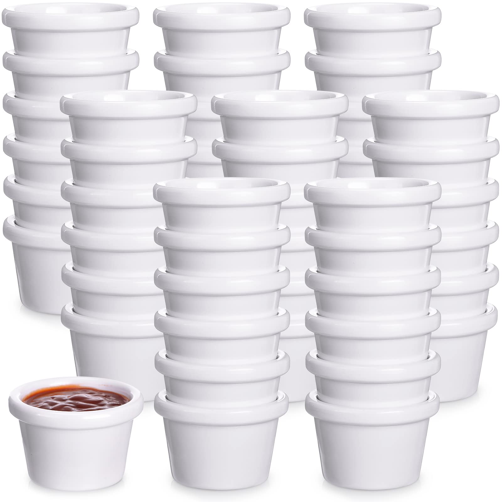 Amazon.com: Lallisa 48 Pcs Sauce Cups 1.5oz Ramekins Smooth Round ...