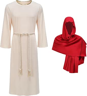 Amazon.com: GRAJTCIN Men's Jesus Christ Saint Costume Adult Shepherd ...