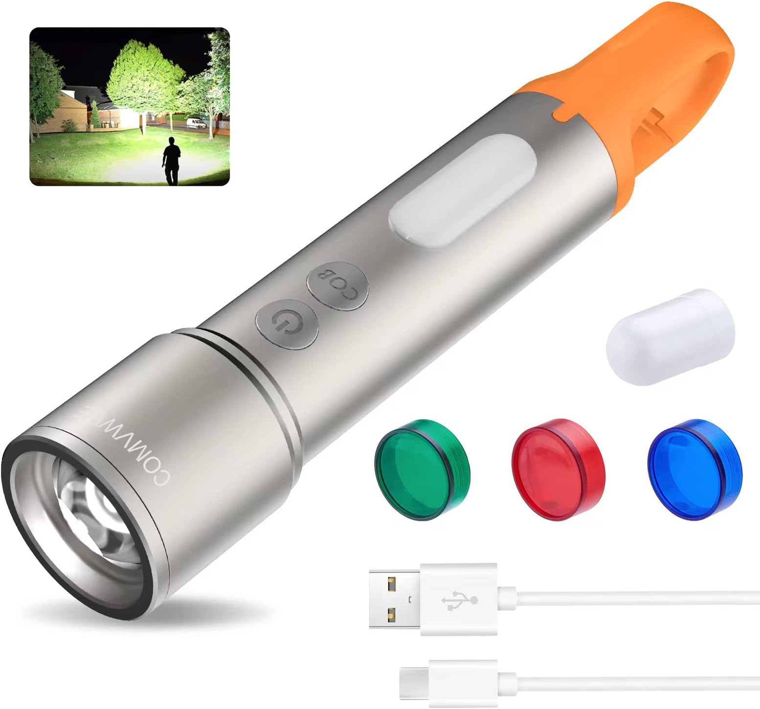 Small Flashlights Rechargeable,Super Bright LED Flashlight High Lumens ...