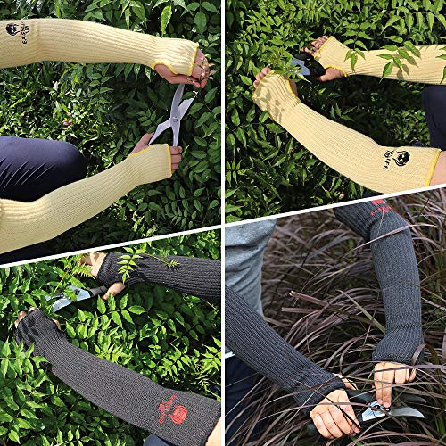 Kevlar-Arm-Sleeves,MOKEYDOU Cut & Heat Proof Sleeve with Thumb Holes,18 ...