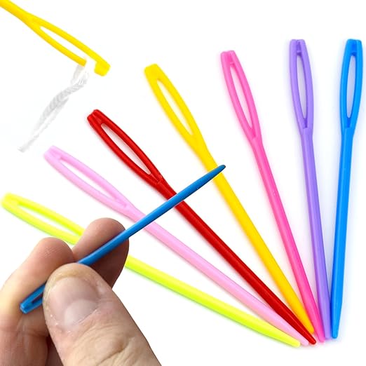 Amazon.com: 500 Pieces Plastic Sewing Needles 2.8 Inch 7CM Length Large ...