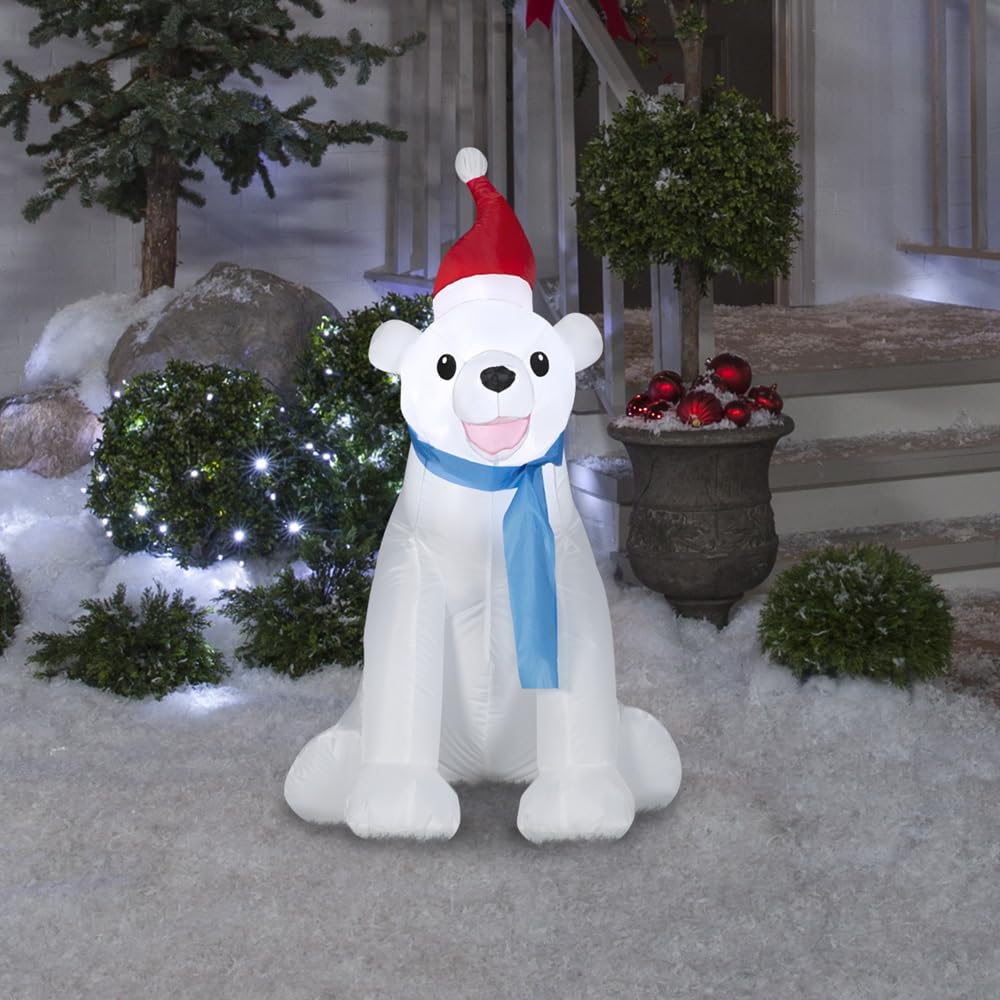 Snapklik.com : Gemmy Christmas Airblown Inflatable Polar Bear
