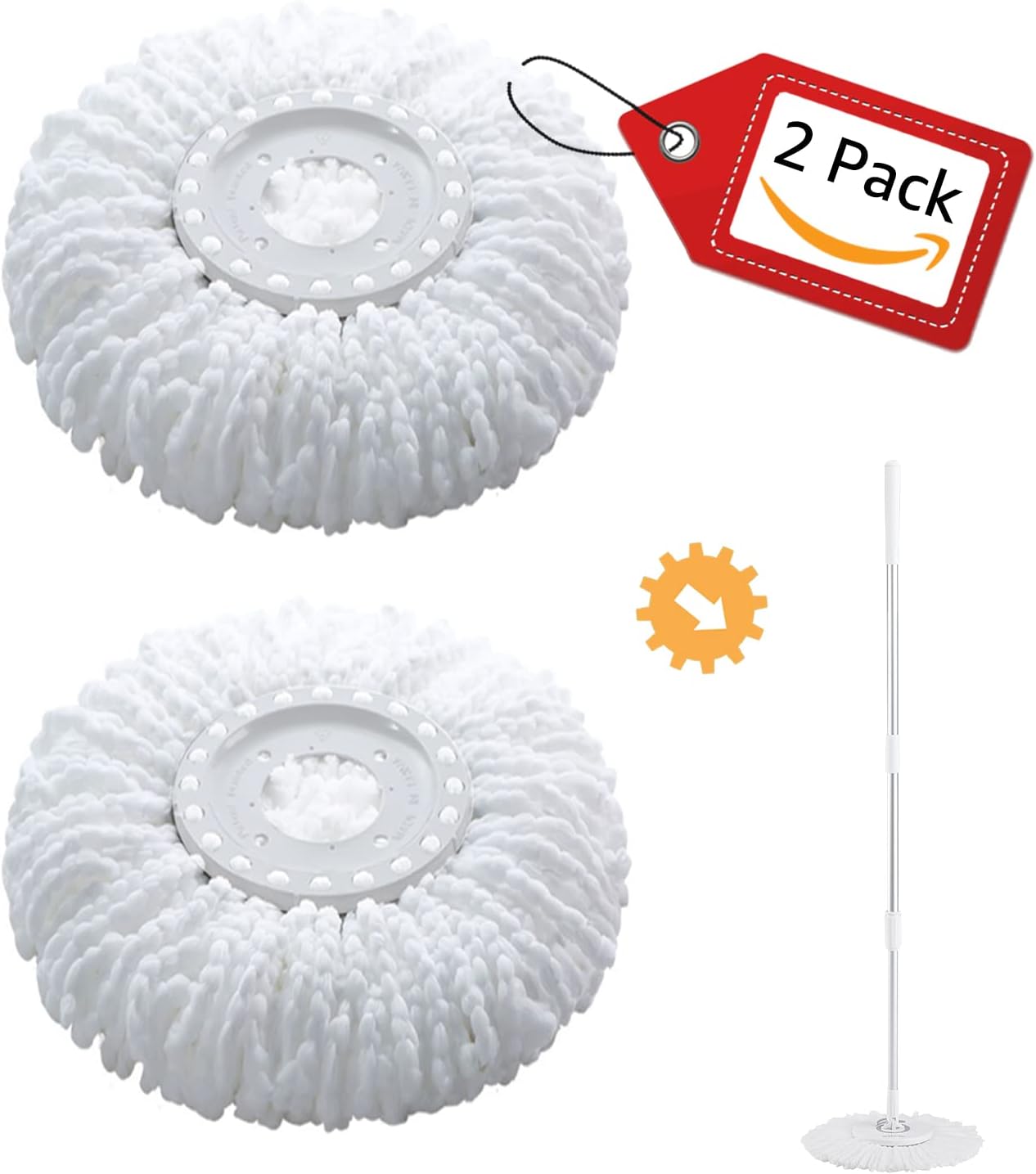 Amazon.com: YOQXHY 6 Pack Spin Mop Replacement Heads, [6.3 Inch,Round ...