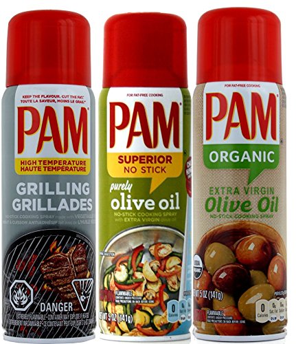 3 x PAM® USA (3-Pack) - PAM Grilling, PAM Olive Oil, PAM Organic Olive ...