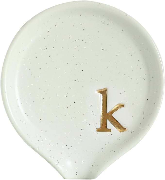 Amazon.com: COLLECTIVE HOME - Ceramic Coffee Spoon Rest, Monogram ...