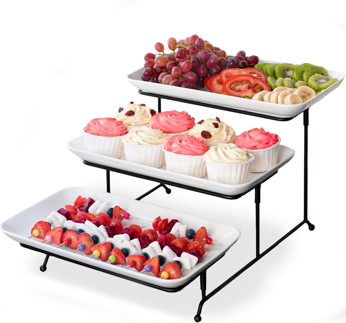 Amazon.com | Delling 3 Tier Serving Tray for Dessert Table Display Set ...