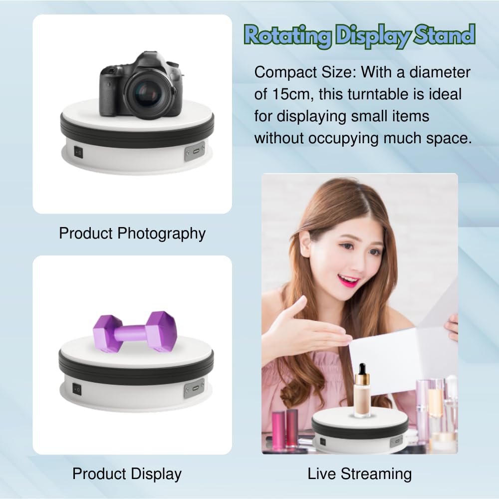 Snapklik.com : Fotoconic White Electric Motorized Rotating Turntable ...