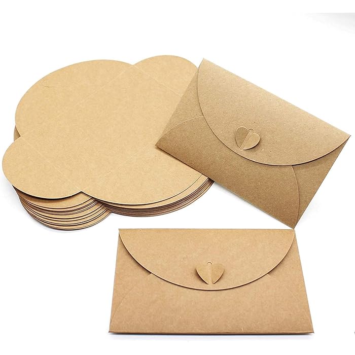 Buy 100 Pack Small Blank Envelopes, 4X2.8 in Brown Kraft Envelopes Bulk ...