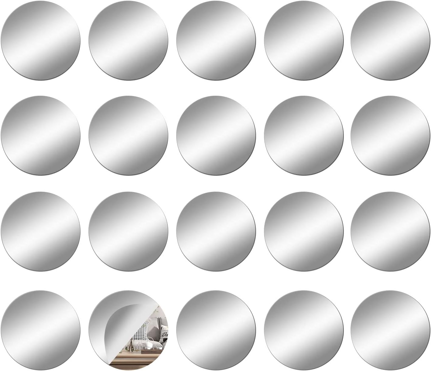 Amazon.com: DARENYI 20Pcs Glass Round Mirror Tiles, 4 inch Small Circle ...