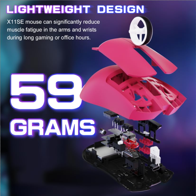 ATTACK SHARK X11SE Ultra-Light Wireless Gaming Mouse,Tri-Modes BT5.2 ...