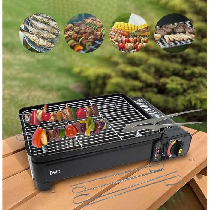 Buy DWD® Sizzle Table-Top Camping Barbecue BBQ Grill - Portable Gas ...