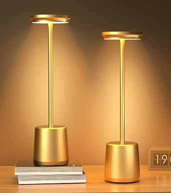 2 Pack Rechargeable Cordless Table Lamps, Portable 4800mAh Battery ...