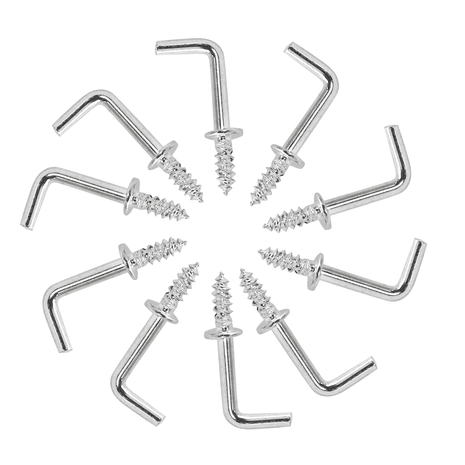 Amazon.com: Biaungdo 100 Pack 1/2" L Hooks, Silver Screw in Hooks Small ...