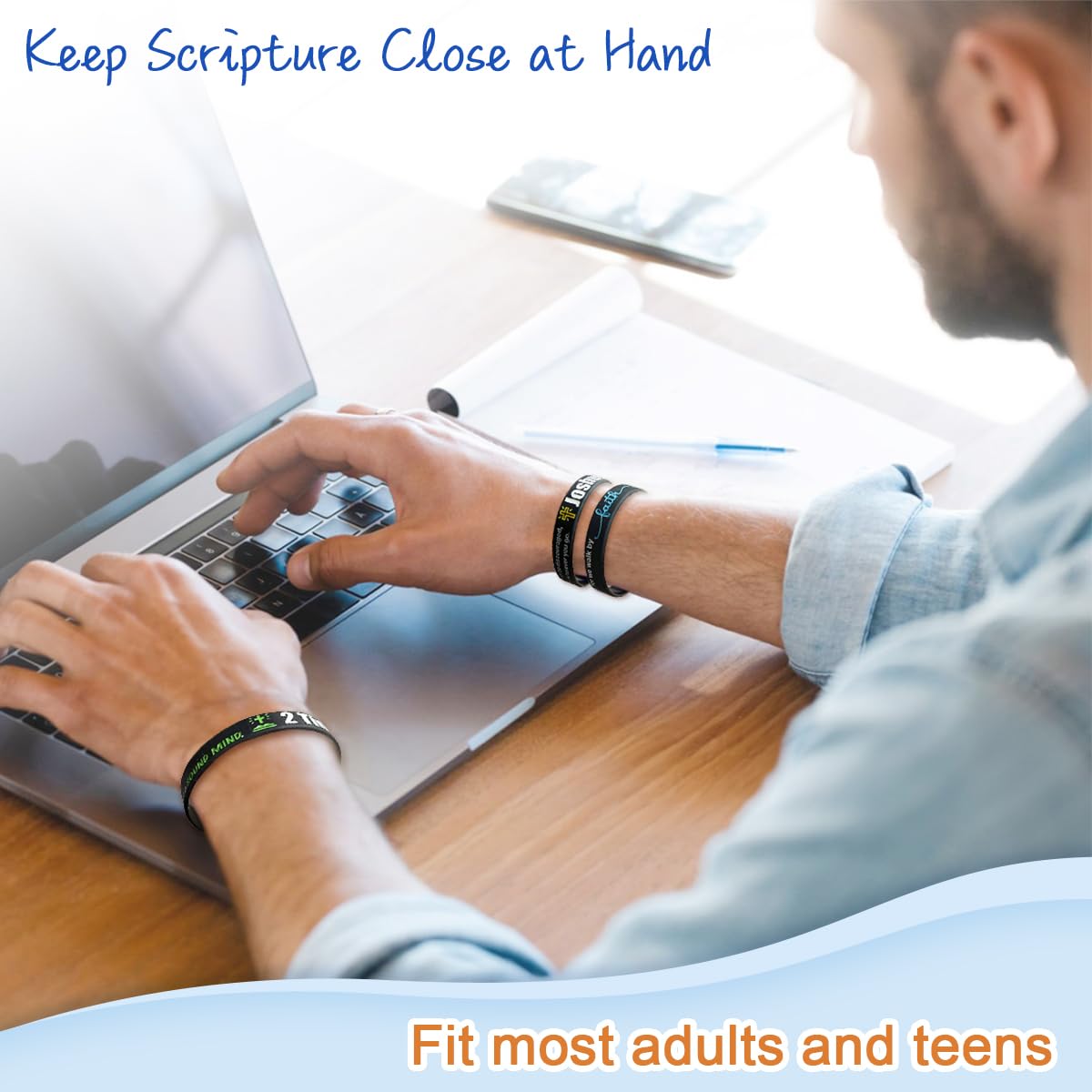 Snapklik.com : Kilofly 8-Pack Christian Bible Verse Silicone Wristbands ...