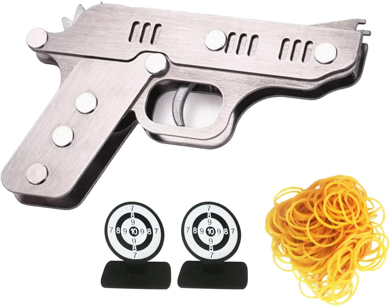 The Mini Folding Rubber Band Gun Made of Stainless Steel Material ...