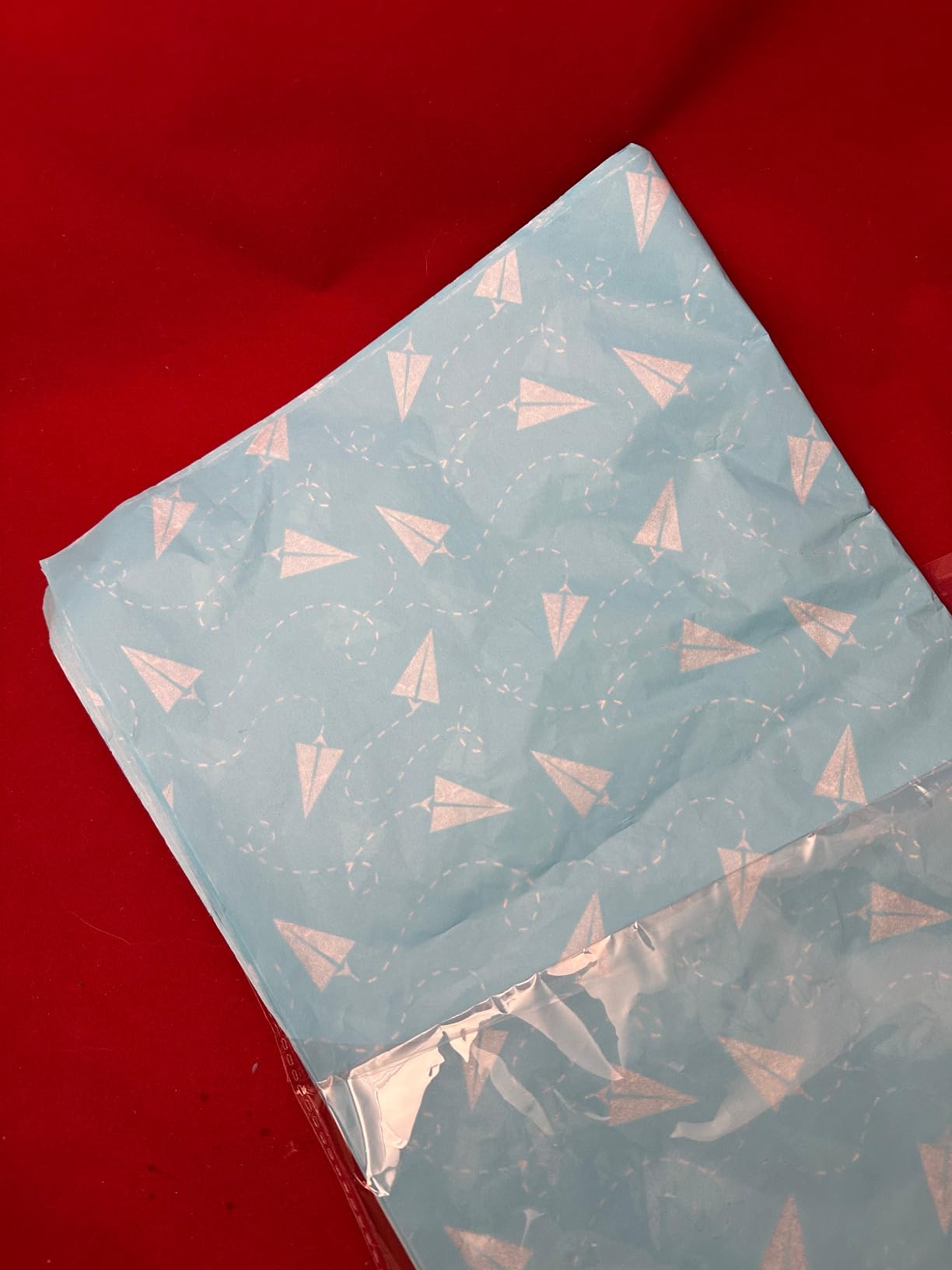 Amazon.com: HolyMaji 30 Sheets Airplane Printed Blue Tissue Paper Bulk ...