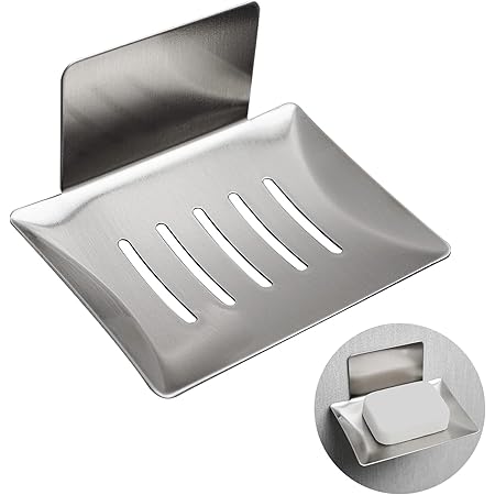 Amazon.com: 2 Pack Soap Dish for Shower, 3 Slot Self-Adhesive Soap ...