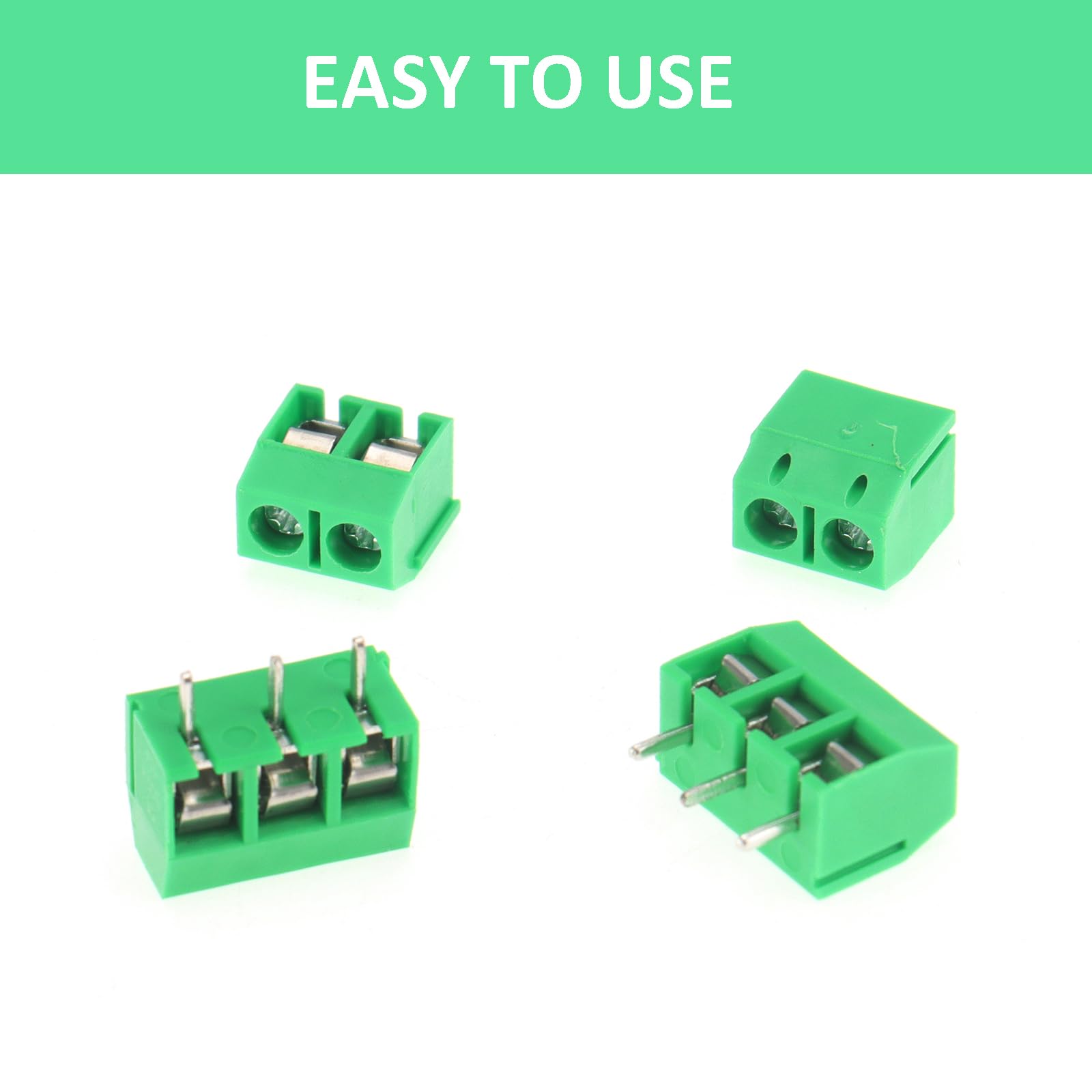 Snapklik.com : AEDIKO 60pcs 2 Pin 3 Pin PCB Mount Screw Terminal Block ...