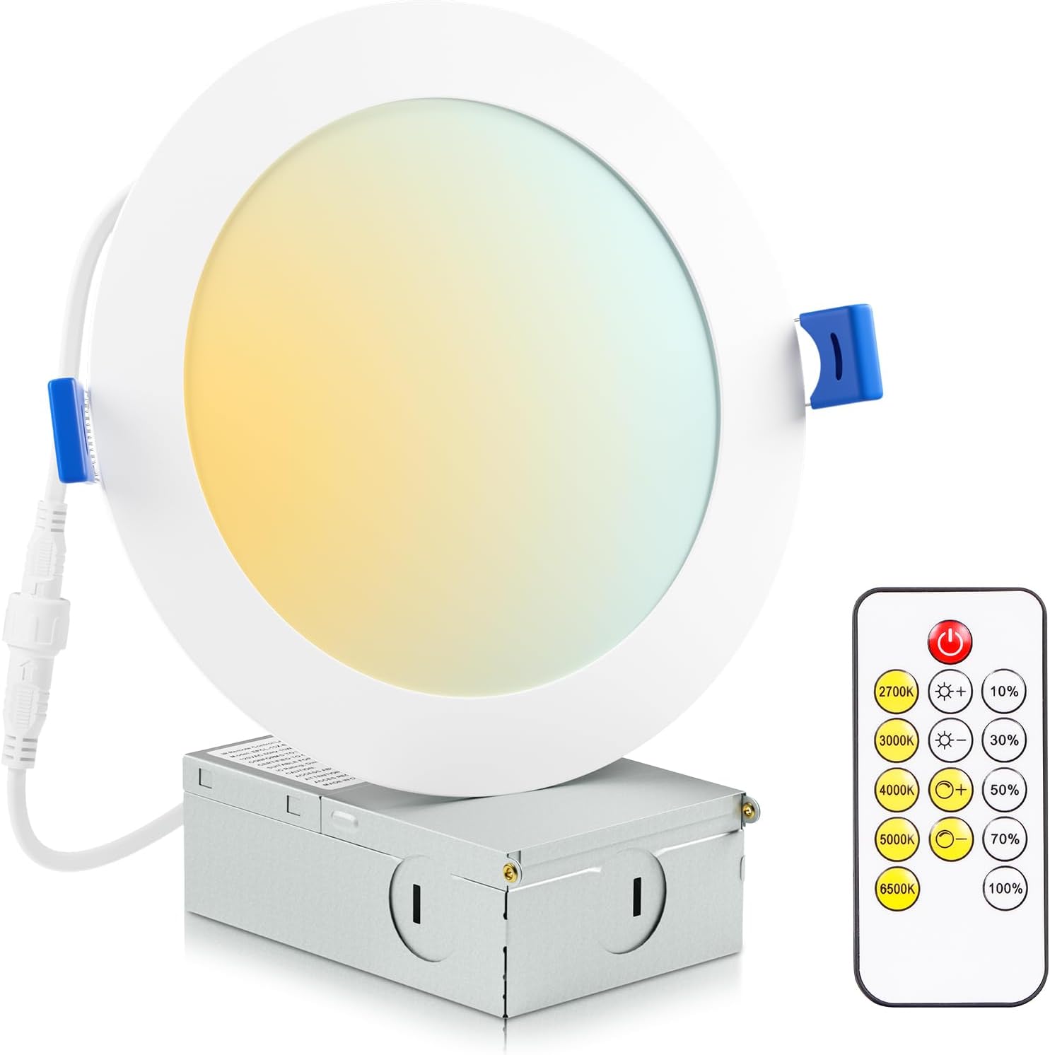 SikSog 1Pack 6 Inch Ultra-Thin LED Recessed Ceiling Light 5CCT with ...