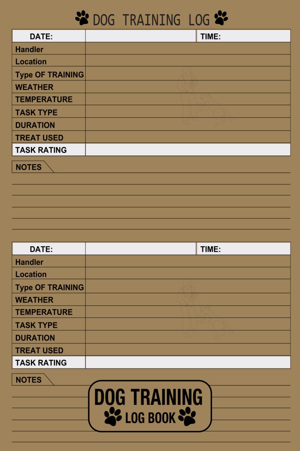 Dog Training Log Book: A Journal to Record and Track Training Your Pet ...