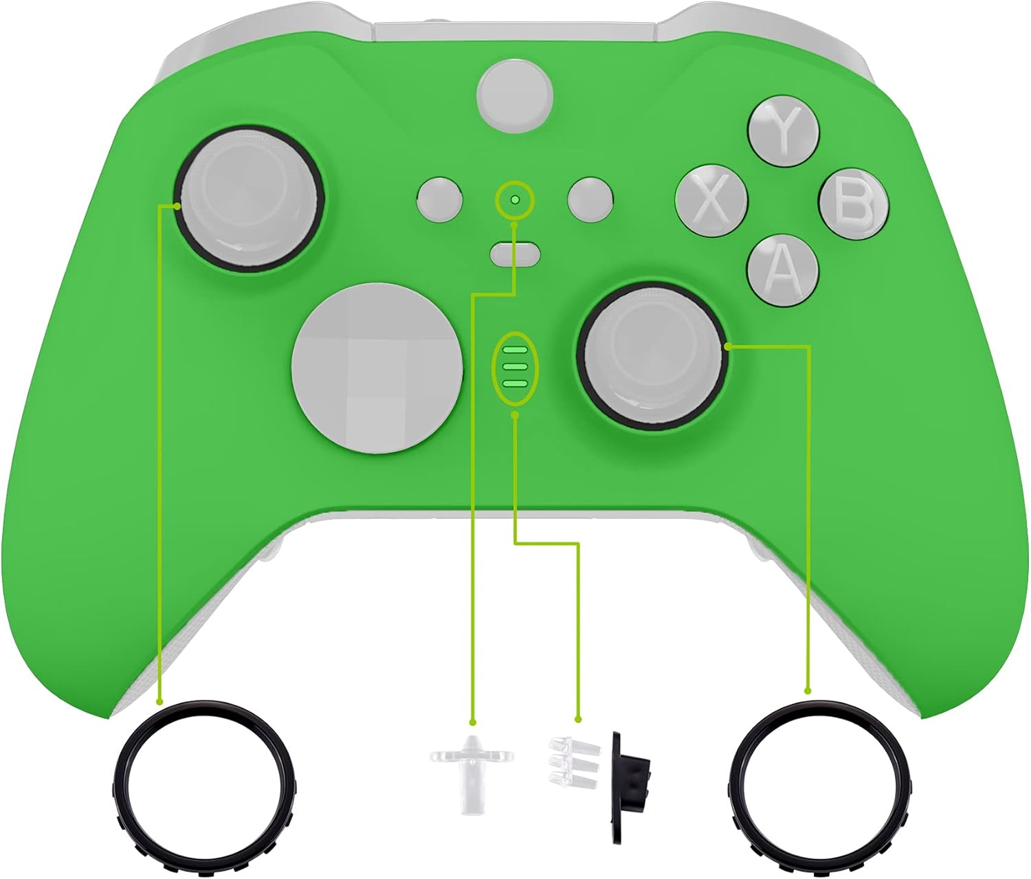 Amazon.com: eXtremeRate Green Soft Touch Grip Faceplate Cover, Front ...