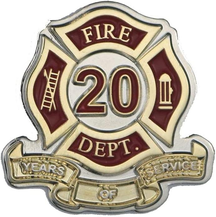 Amazon.com: 20 Years of Service Lapel Pin Award Fire Department ...