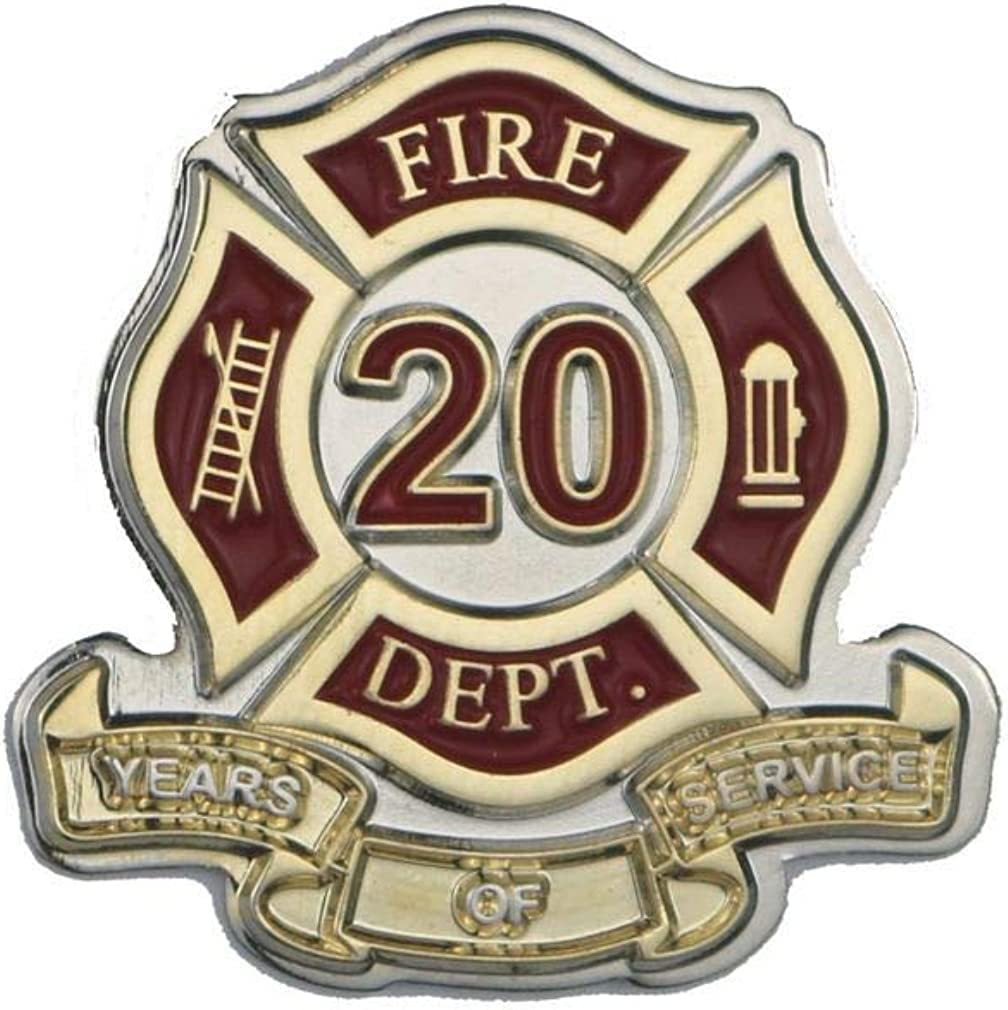 Amazon.com: 20 Years of Service Lapel Pin Award Fire Department ...