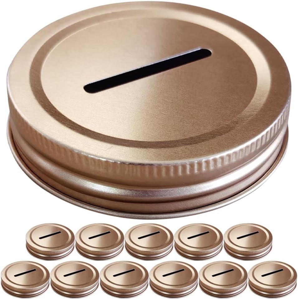 Amazon.com: Cosmos 8 Pcs Coin Slot Bank Lids for Regular Mouth Mason ...