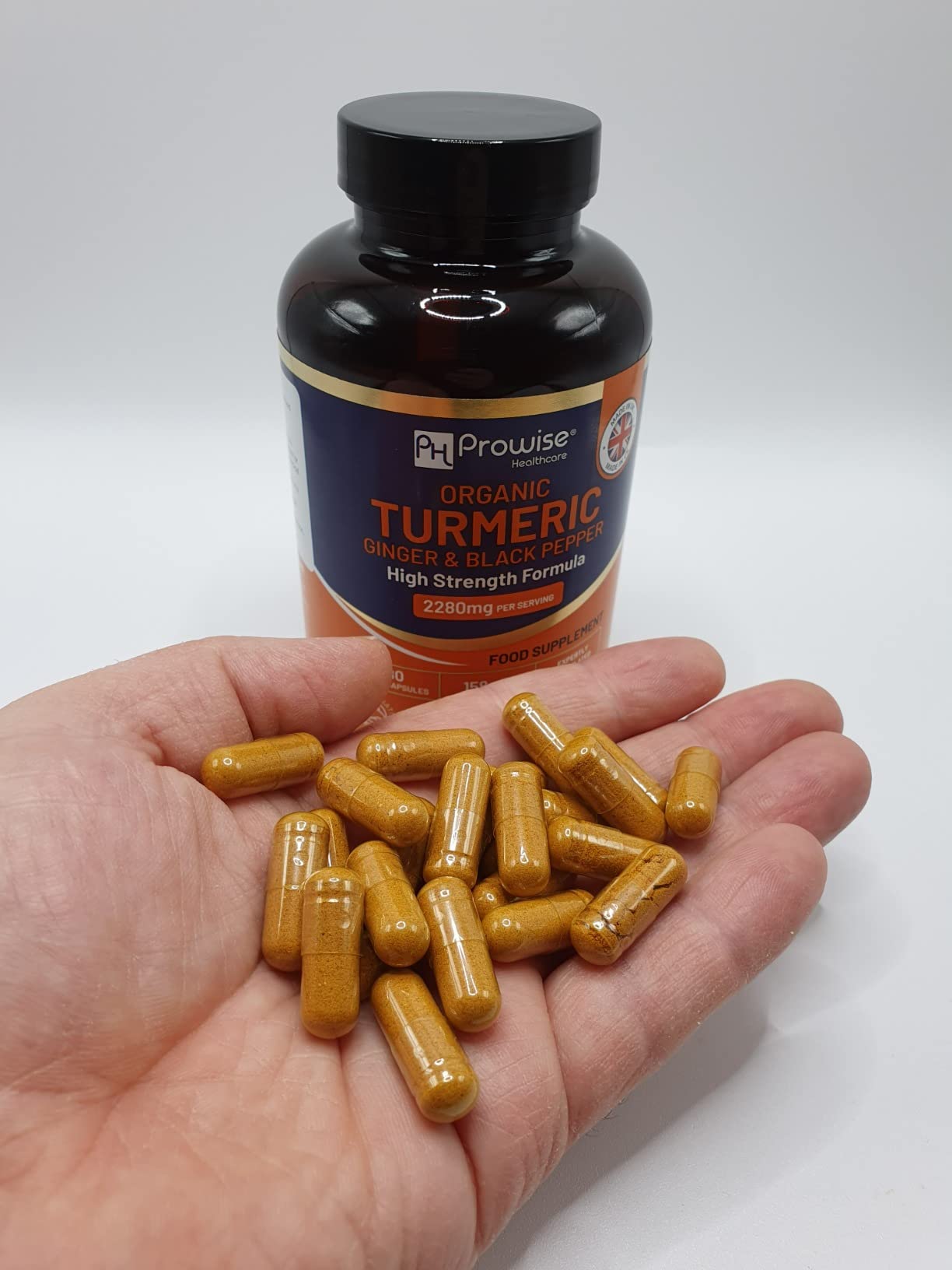 Organic Turmeric 2280mg (High Strength) with Black Pepper & Ginger ...