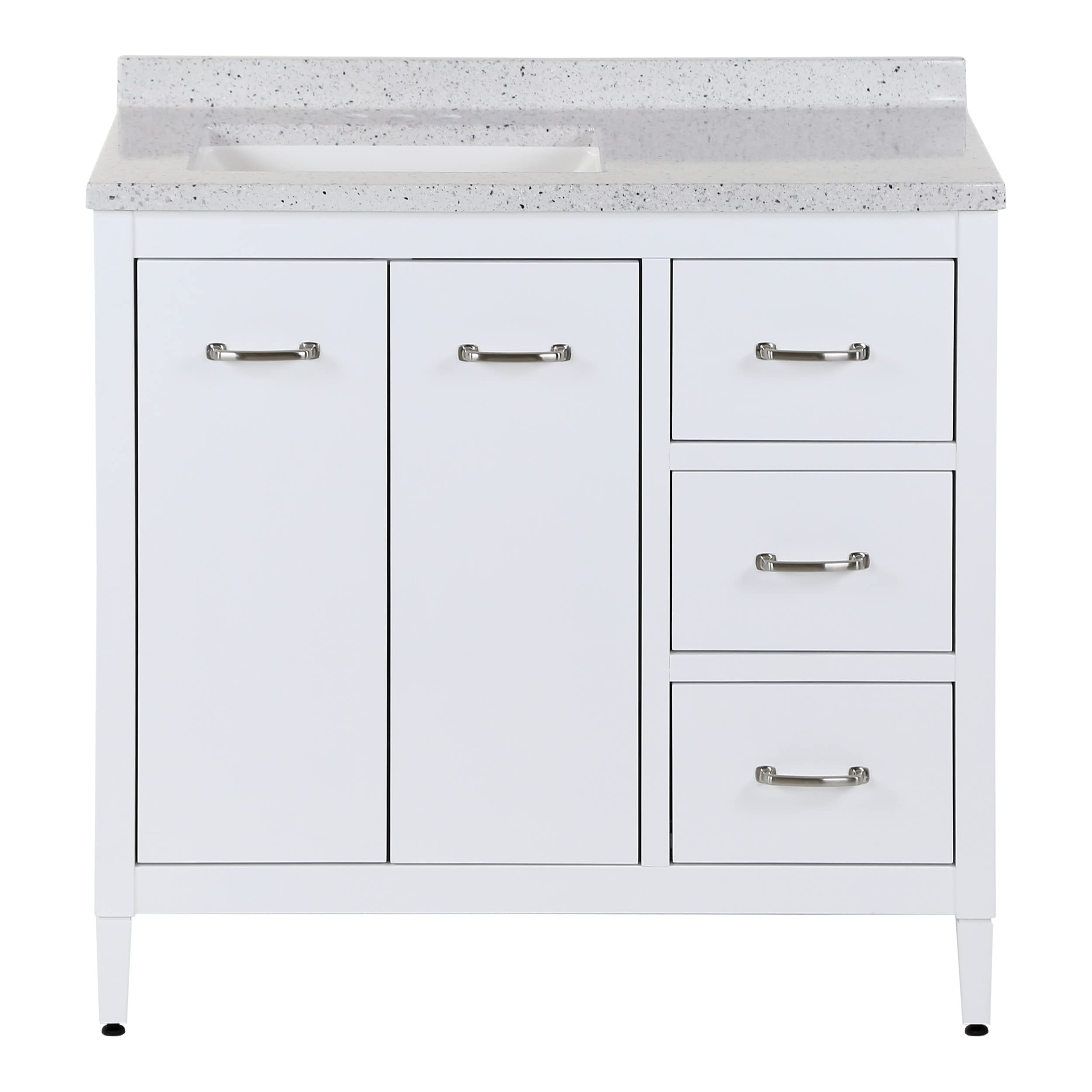 Spring Mill Cabinets Tilford Bathroom Vanity with 3 Drawers, 2-Door ...