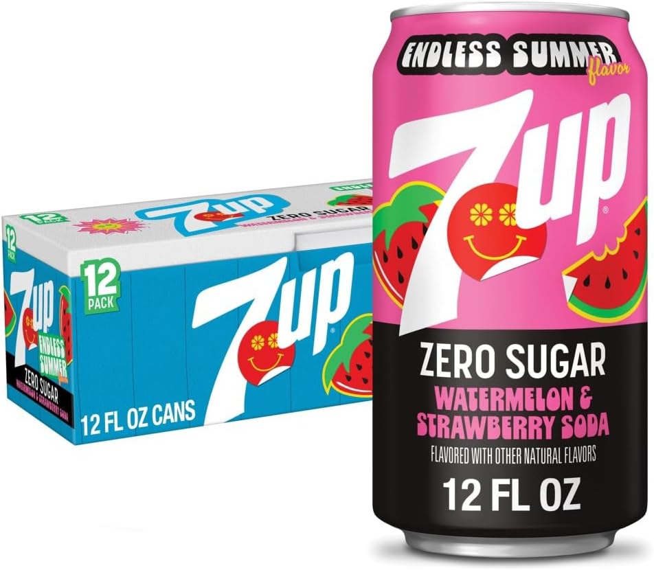 Amazon.com : 7up Watermelon Strawberry Soda, 12 Fl Oz Cans (12 Pack ...