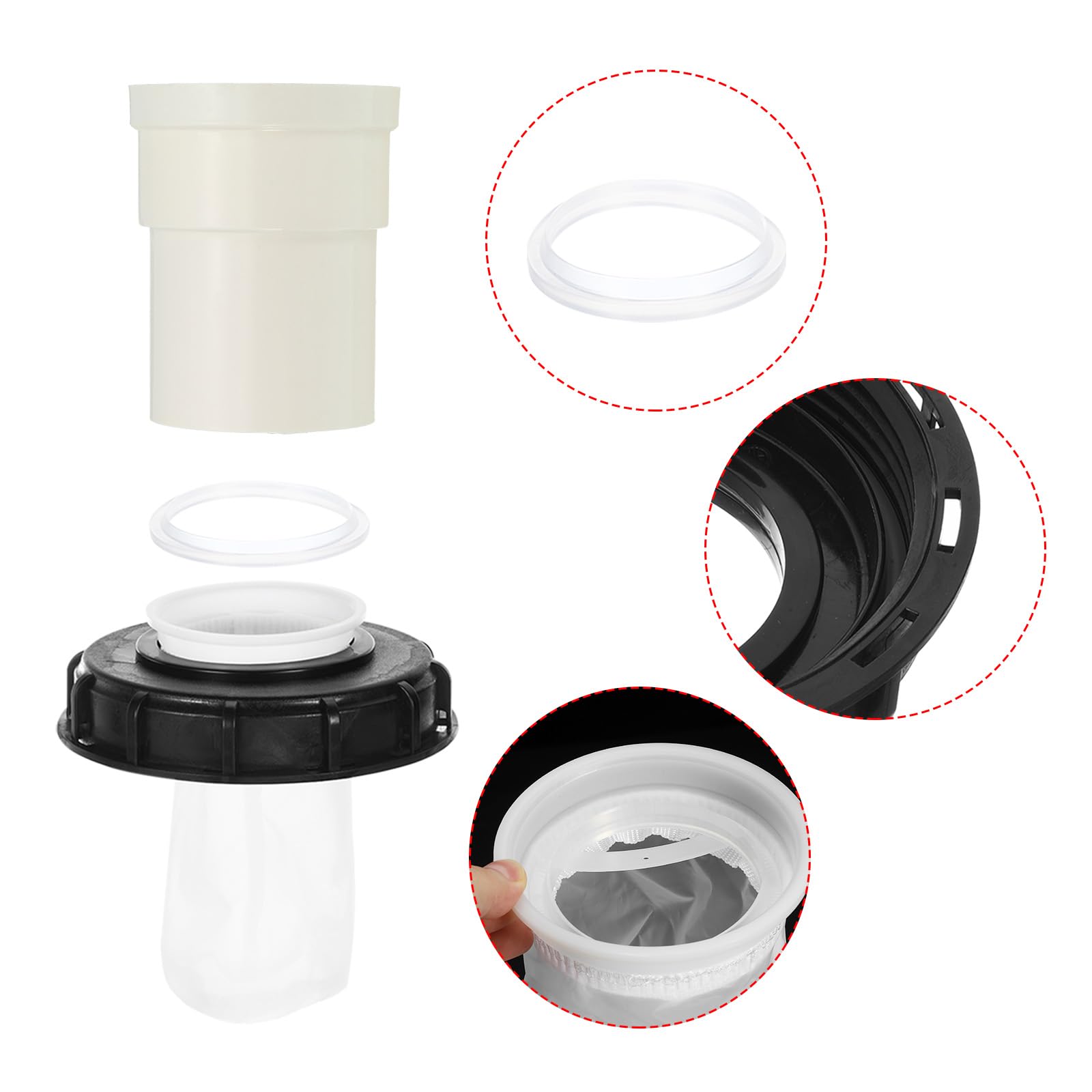 PATIKIL Straight IBC Lid Filter Cover, 163mm Plastic Ton Barrel Cover ...