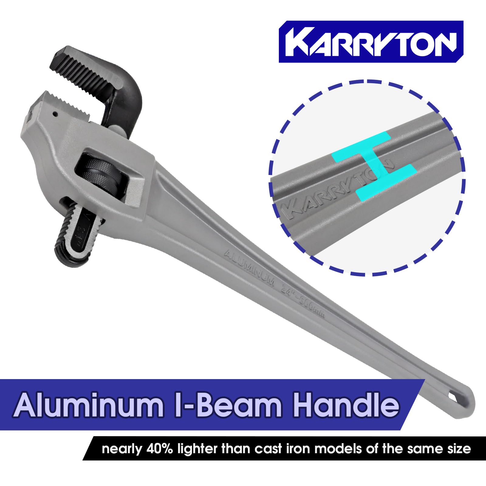 Snapklik.com : KARRYTON 24 Inch Aluminum Offset Pipe Wrench, 4"/101mm ...