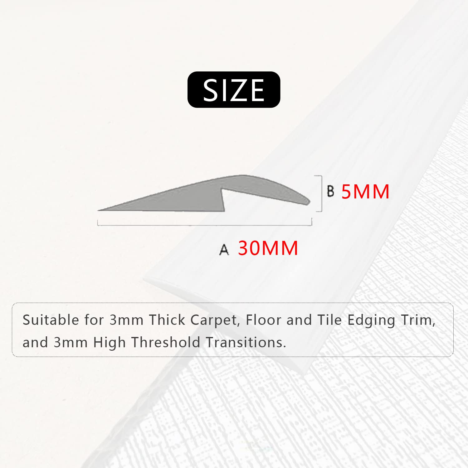 Snapklik.com : 9.84ft Vinyl Self Adhesive Overlap Threshold Reducer ...