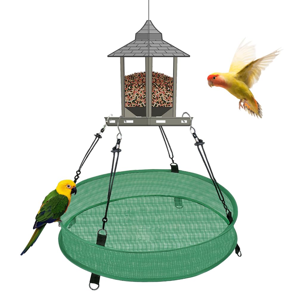 Bird Catcher Trays – 20" Diameter x 4" High, Green Spill Guard Platform ...
