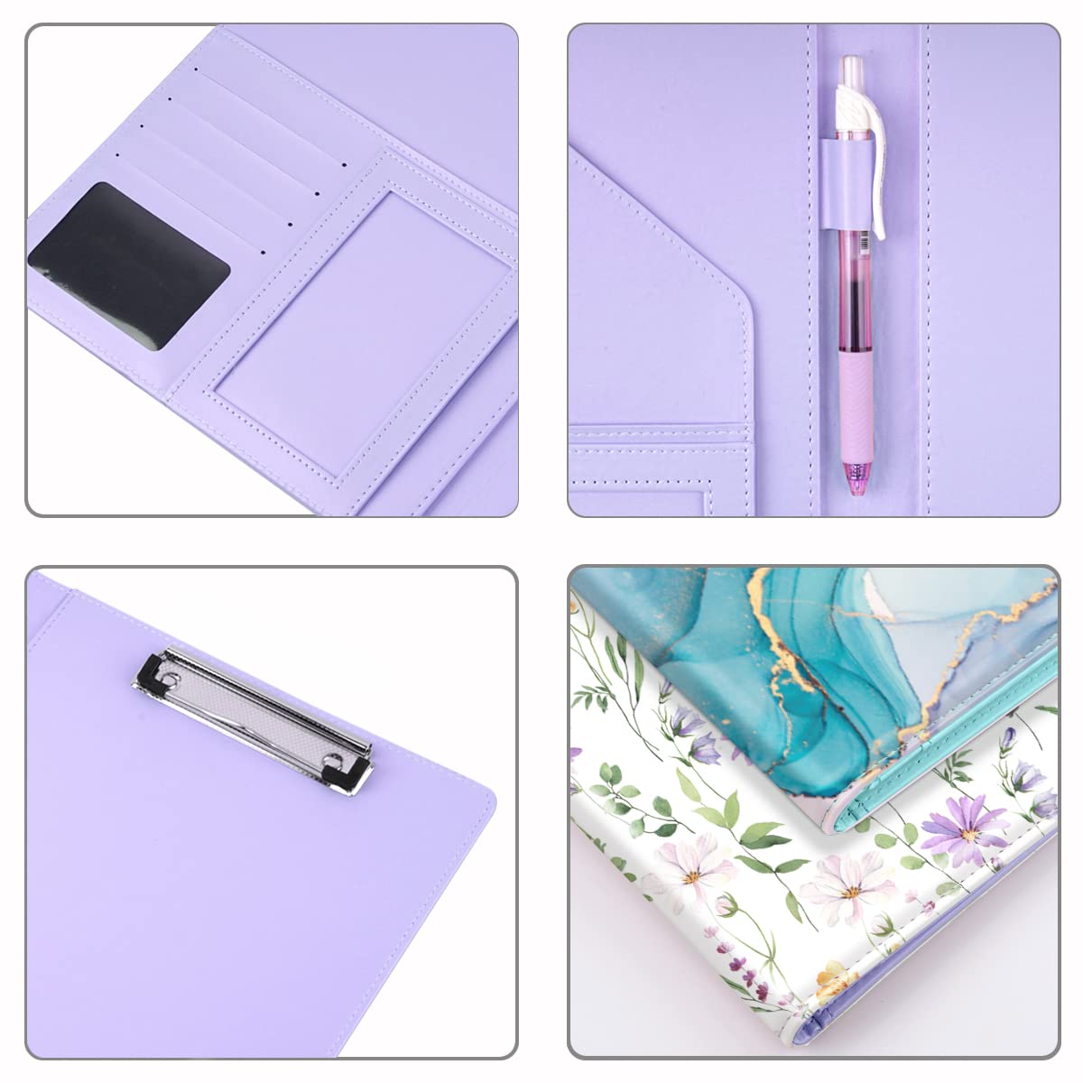 Snapklik.com : WAVEYU Portfolio Case For Women, Cute Floral Padfolio ...