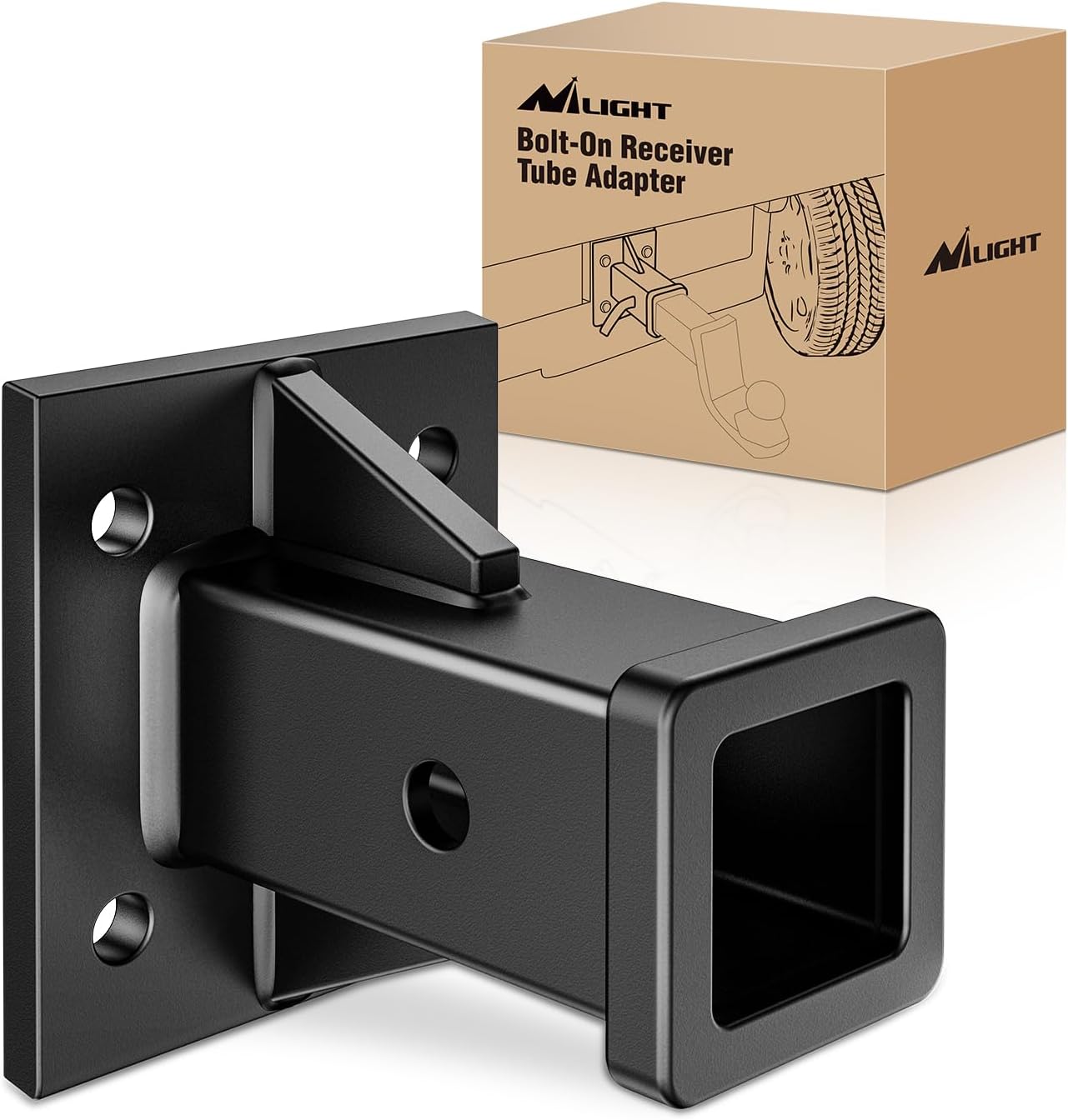Amazon.com: Nilight Bolt-On Receiver Tube Adapter 2 Inch Openning ...