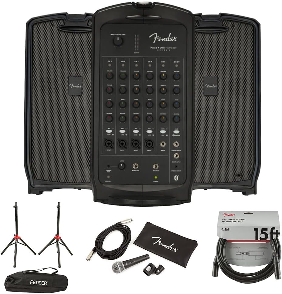Amazon.com: Fender Passport Event Series 2 Portable 375W Powered PA ...