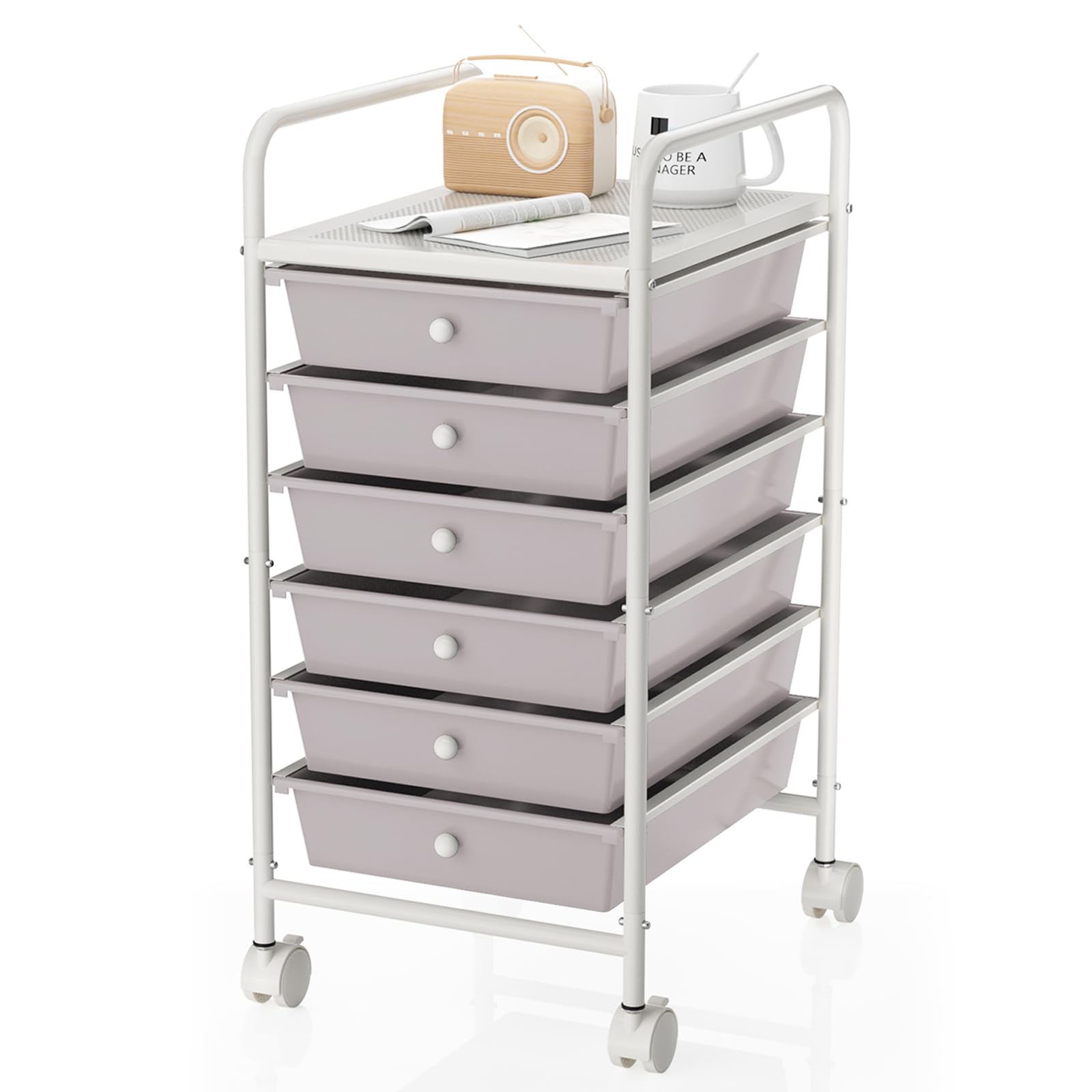 Shrivee 6 Drawers Mobile Rolling Storage Utility Cart Multipurpose ...